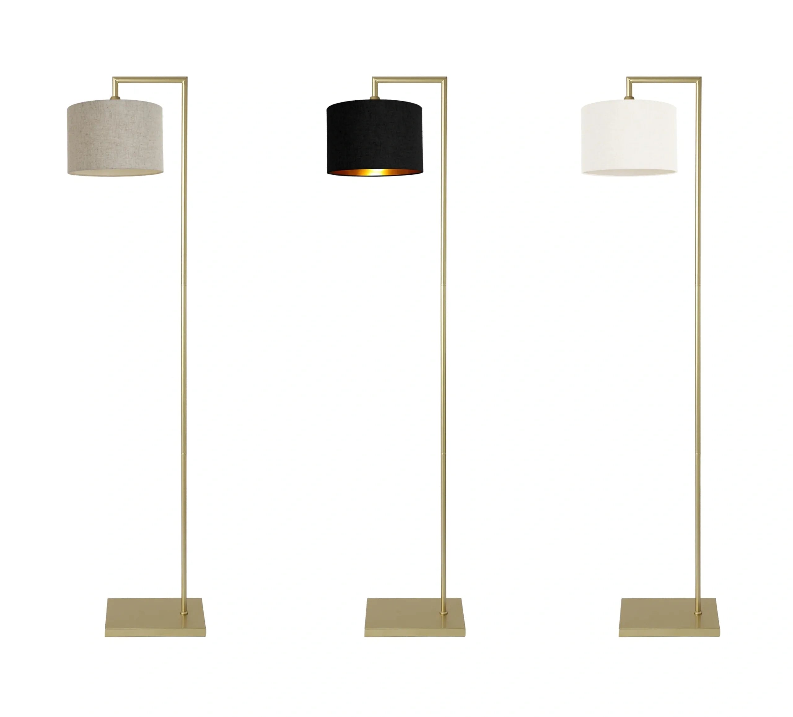 Murano Gold Floor Lamp with Woven Large Hand Made fabric Shade